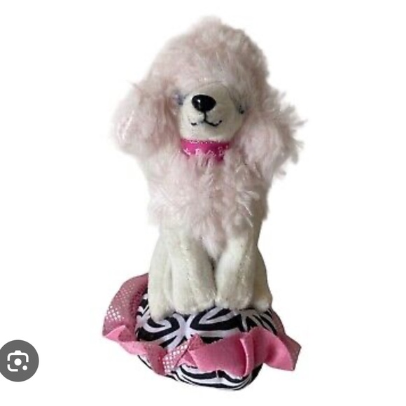 Barbie | Toys | Barbie Plush Poodle Dog White Pink Ruffle Zebra Print ...